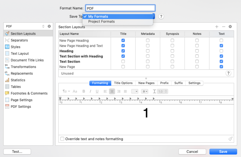 Outputting to PDF (Compiling with Scrivener 3) | ScrivenerVirgin