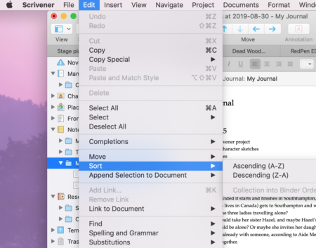The Binder for a new novel - ScrivenerVirgin