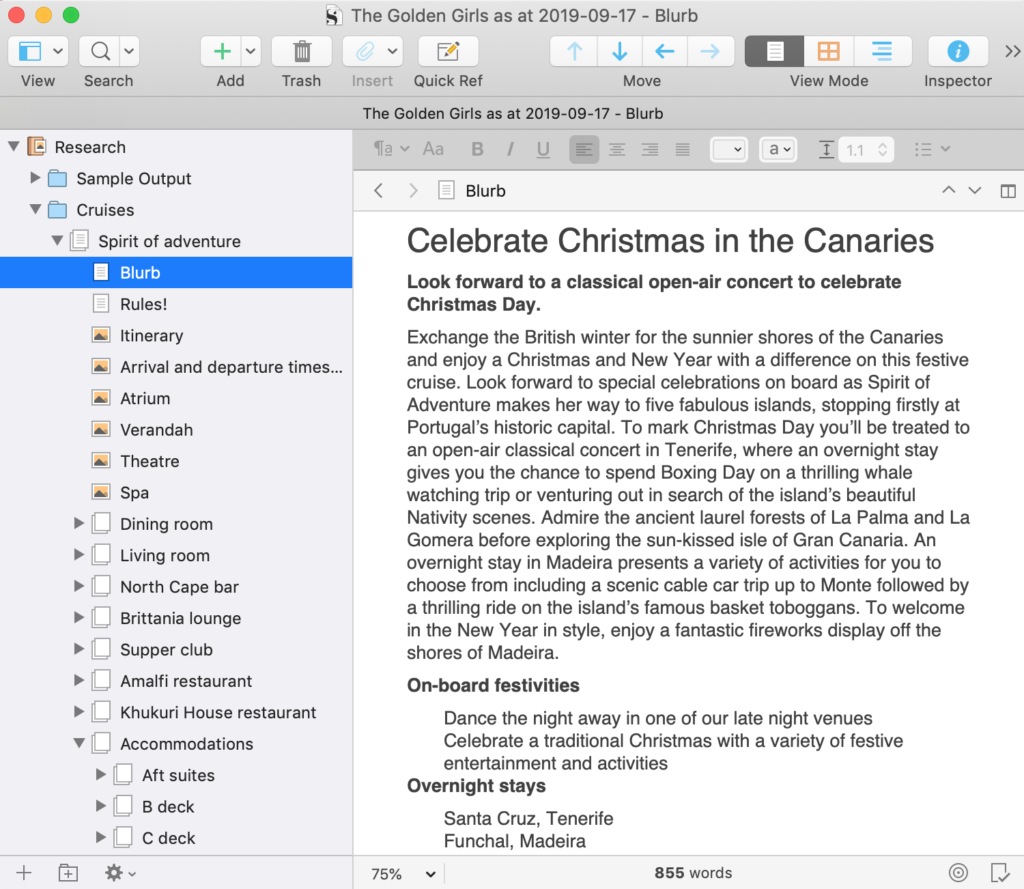 The Research folder of a new novel - ScrivenerVirgin