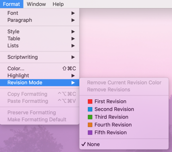 Editing tools: Revision Mode - ScrivenerVirgin