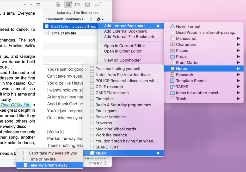 Inspector skills: Bookmarks - ScrivenerVirgin