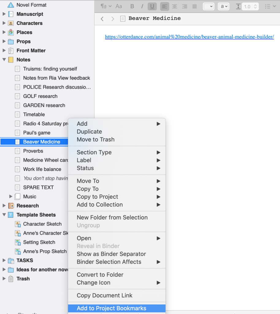 Inspector skills: Bookmarks - ScrivenerVirgin