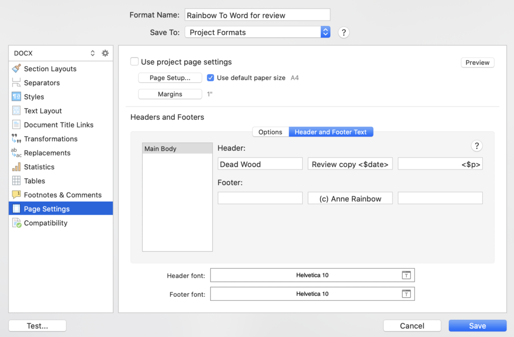 Formatting for printed output - ScrivenerVirgin