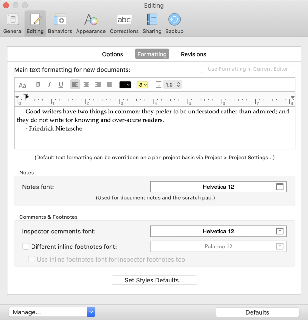 Formatting tools: The ruler - ScrivenerVirgin