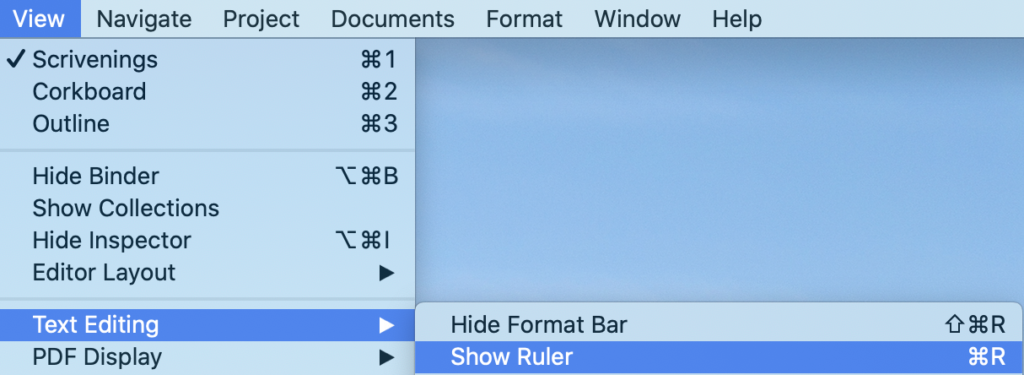 Formatting tools: The ruler - ScrivenerVirgin