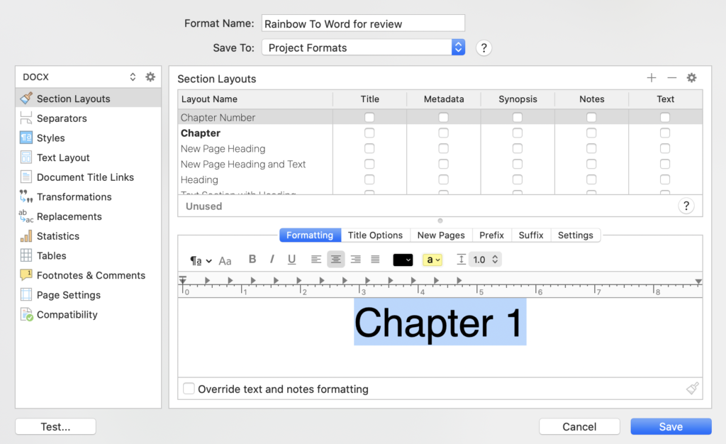 Formatting tools: The formatting bar - ScrivenerVirgin