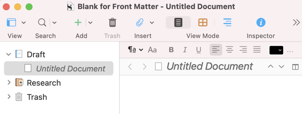 DIY Book Formatting with Scrivener: FrontMatter and EndMatter ...