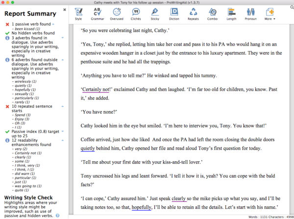 Setting Yourself Tasks (ProWritingAid) | ScrivenerVirgin